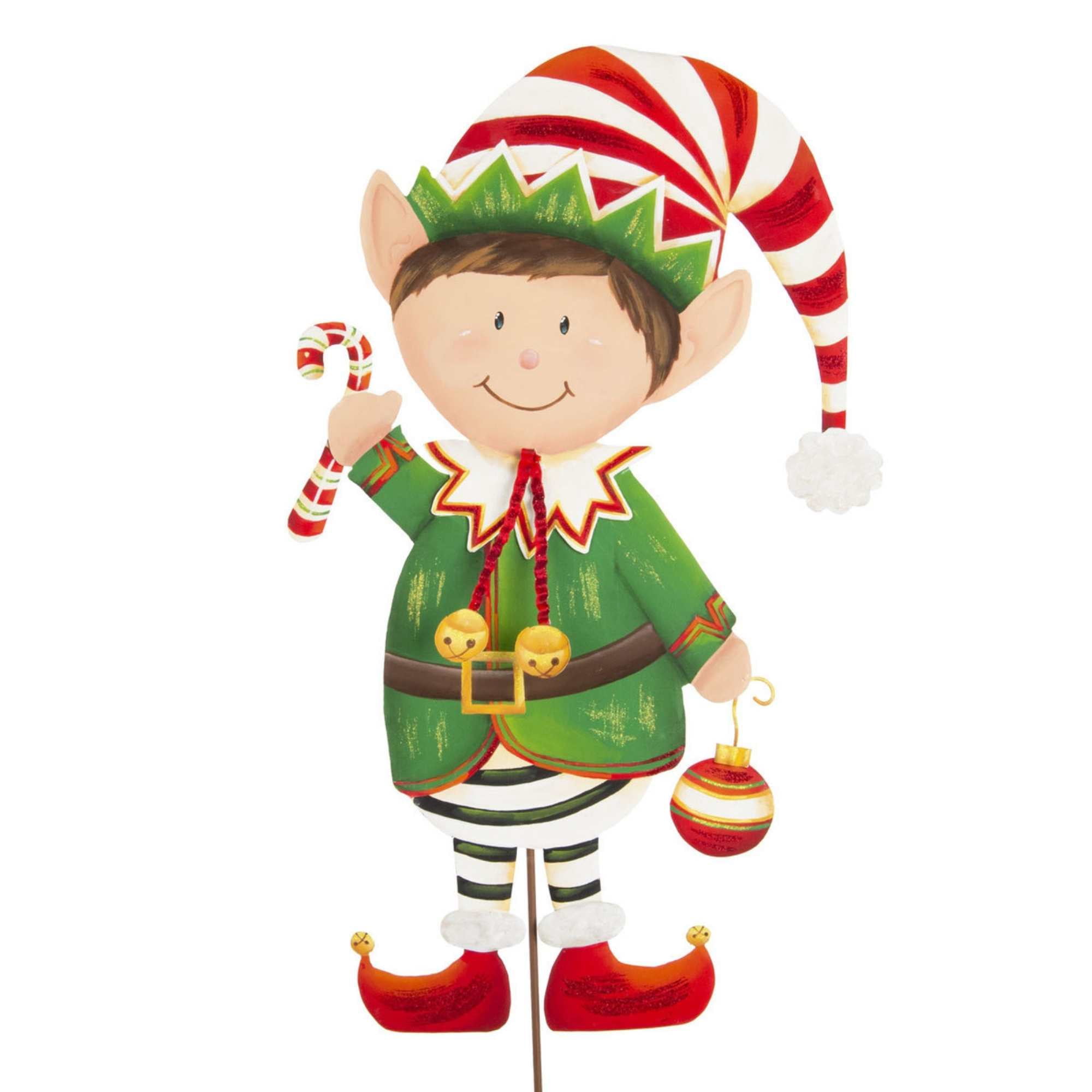 Round Top Collection Santa's Elf Boy Metal Christmas Yard Stake C21024 ...