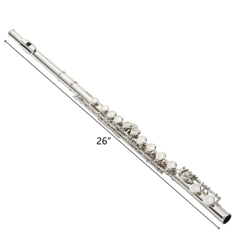 Zimtown Concert Silver Flute, Nickel-Plated, C Tone, 16 Keys Zimtown Concert Silver Flute, Nickel-Plated, C Tone, 16 Keys