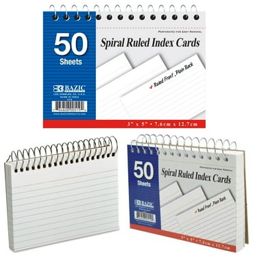 Staples 4" x 6" Line Ruled Spiral Bound Index Cards 50/Pack (51007 ...