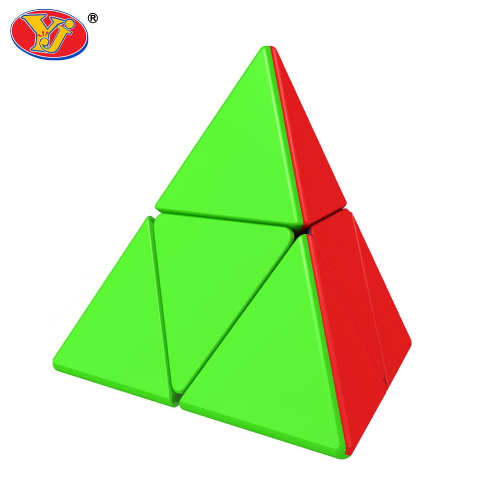 YJ Magic Cube 2x2 Pyramid Triangular Solid Color Smooth Abnormity Cube ...