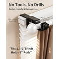 W No Drill Curtain Rod Brackets for Outside-Mount Blinds, Tool-Free ...