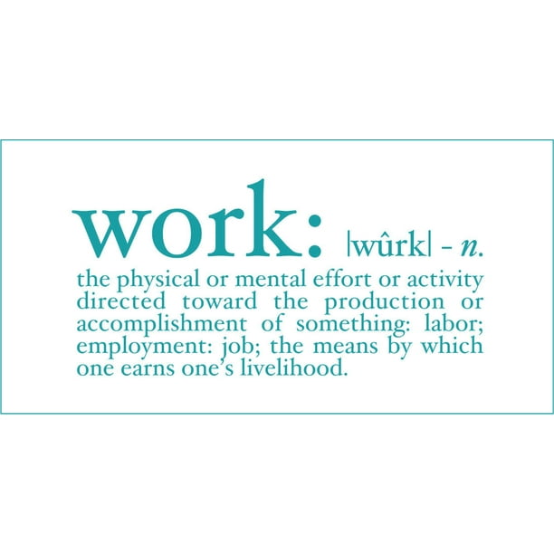 Work Definition Vinyl Decal - Medium - Teal - Walmart.com