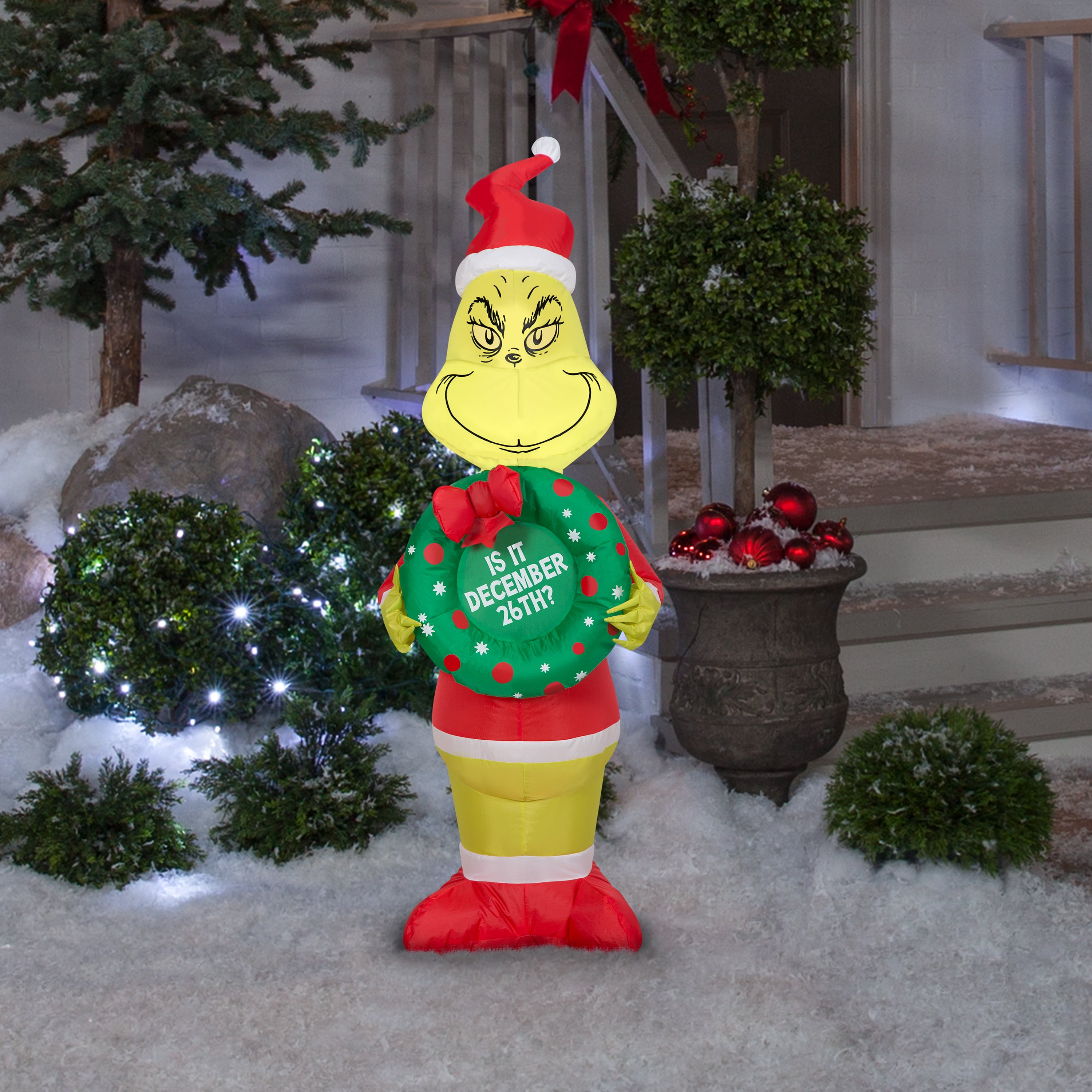 Buy Gemmy Christmas Airblown Inflatable Inflatable Grinch with Wreath ...