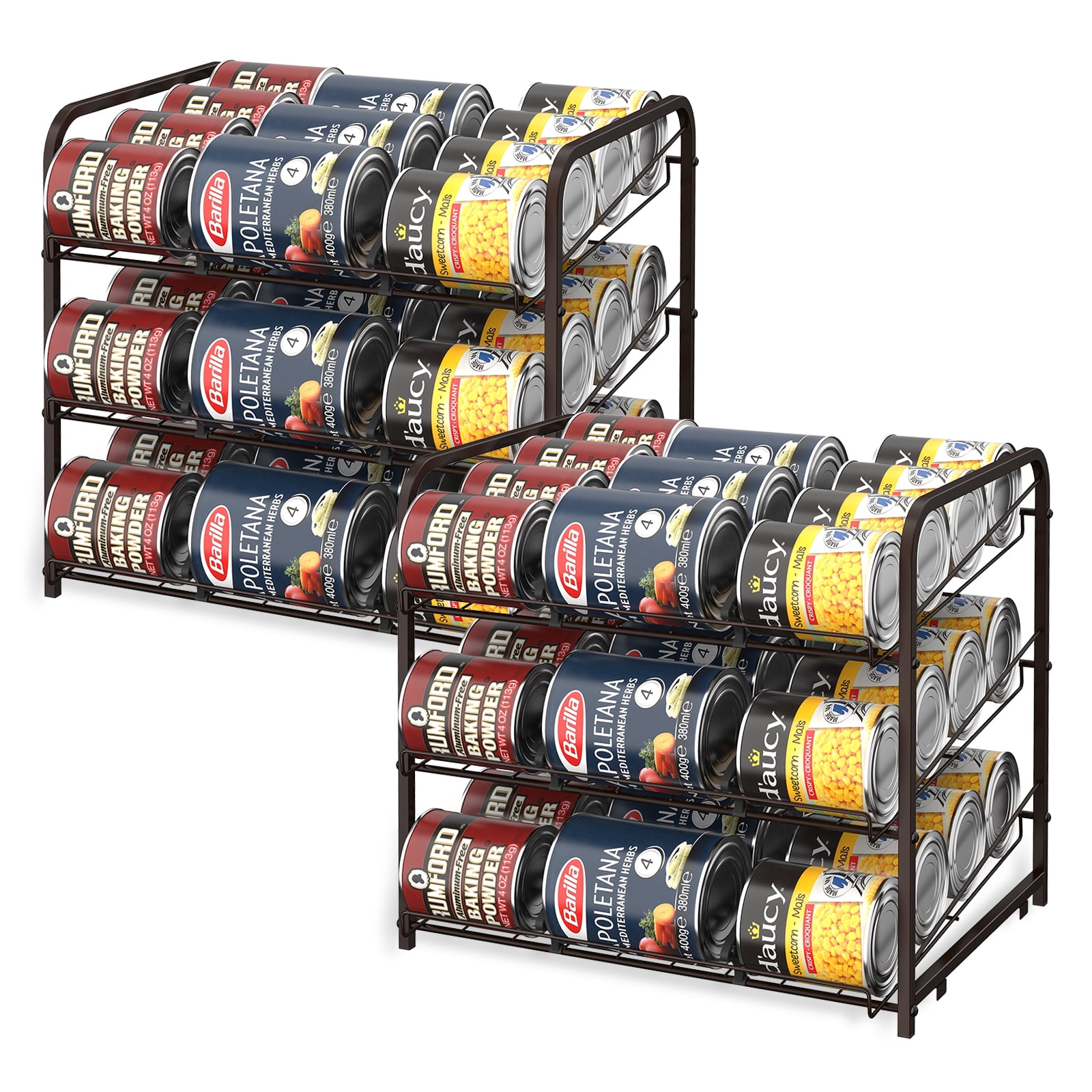 2 Pack 3-Tier Stackable Can Rack Organizer Storage Soda Cola Holder ...