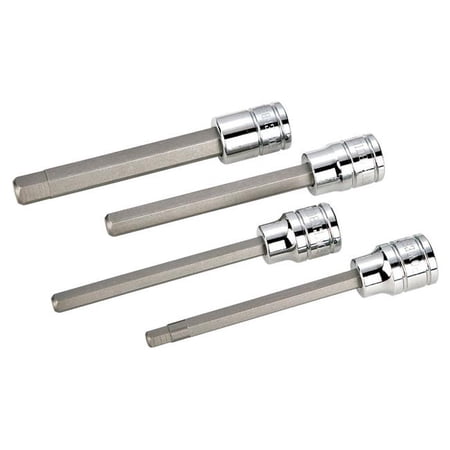 Powerbuilt- 4 pc. SAE 4in Long Reach Hex Bit Socket Set - 647059 ...