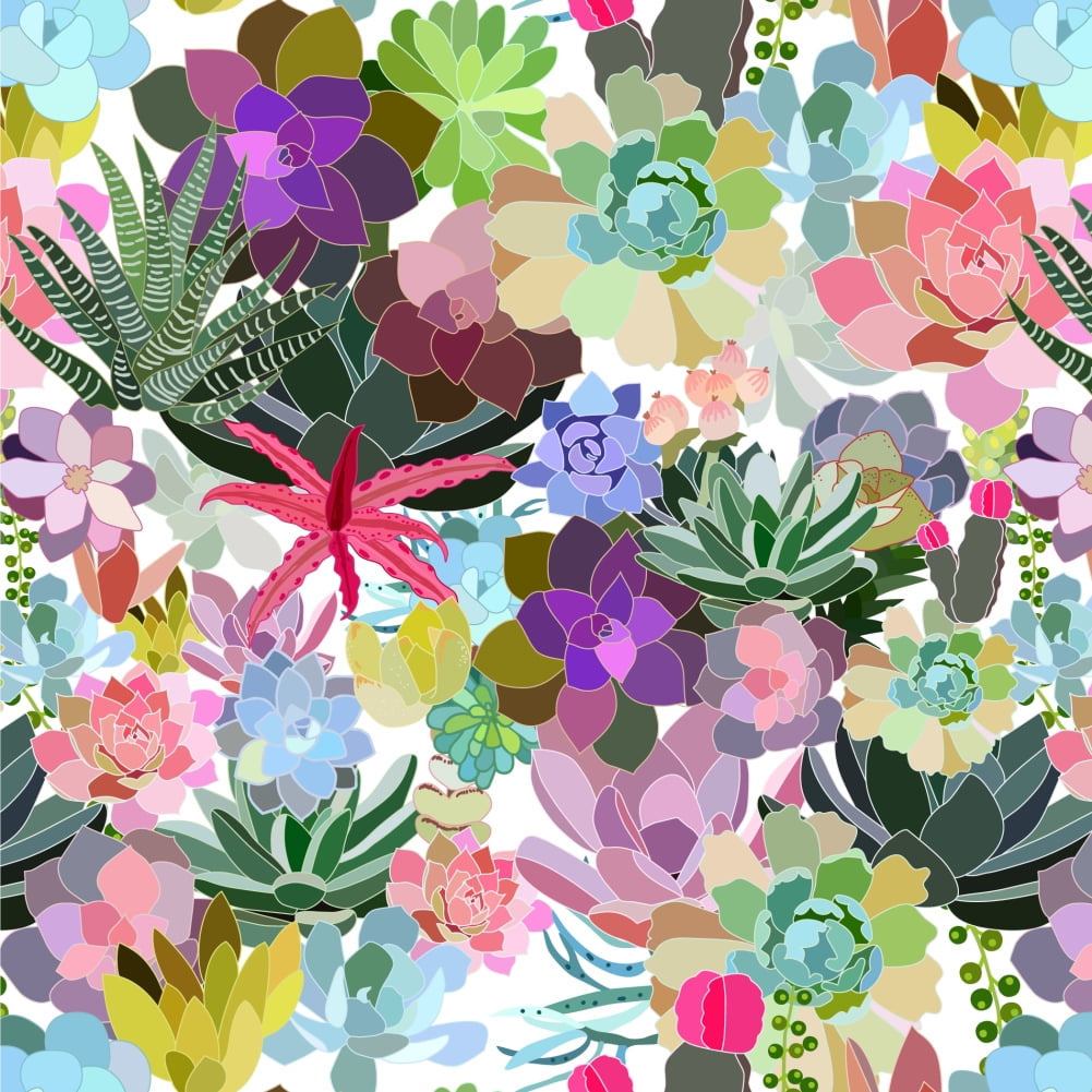Succulents Oasis Pattern Premium Roll Gift Wrap Wrapping Paper ...