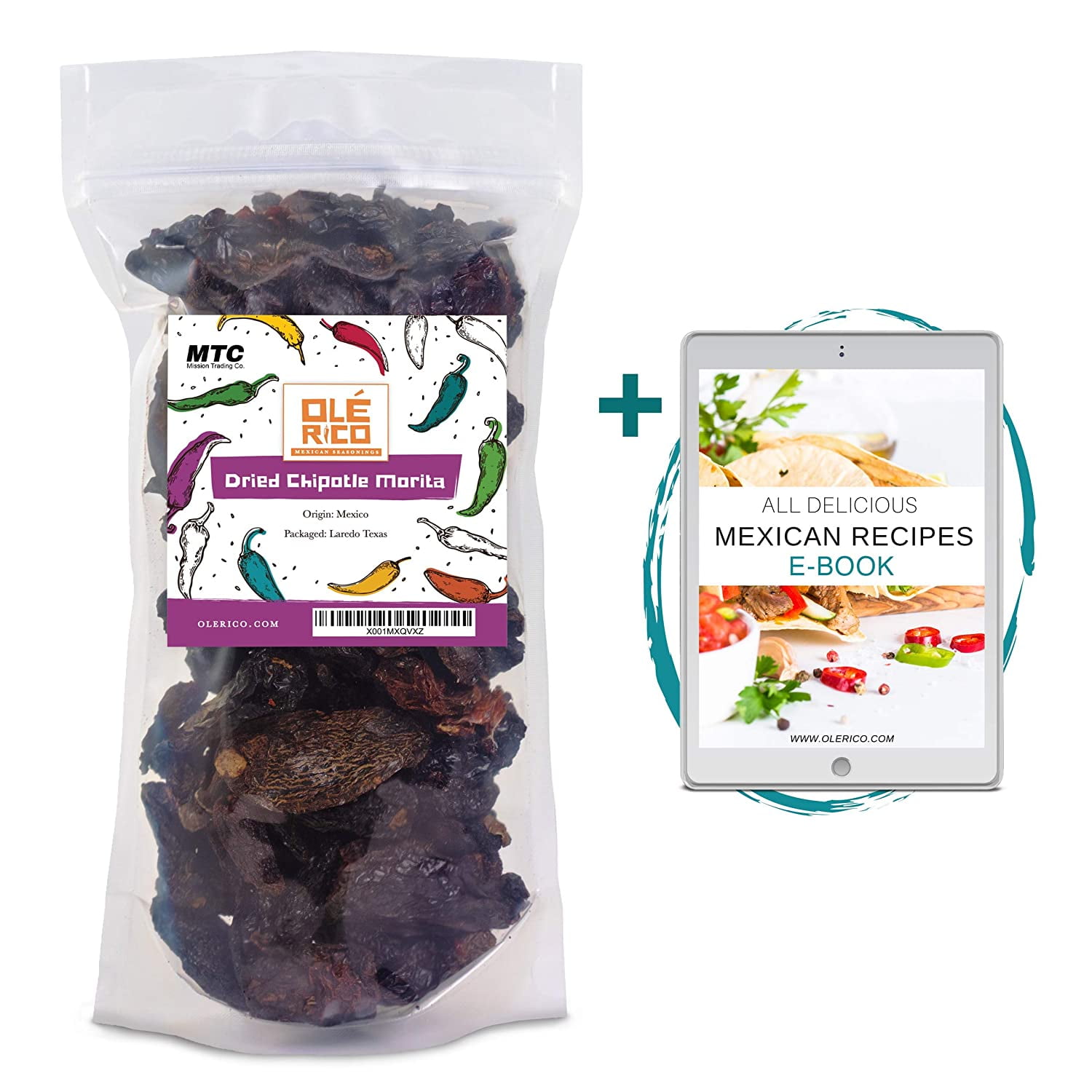 Dried Chipotle Chile Peppers - Whole - 4 oz Resealable Bag by Ole Rico ...