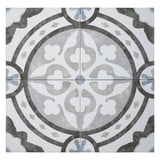 Luv Amore Black/White/Gray 8" X 8" Porcelain Encaustic Matte Floor Tile ...