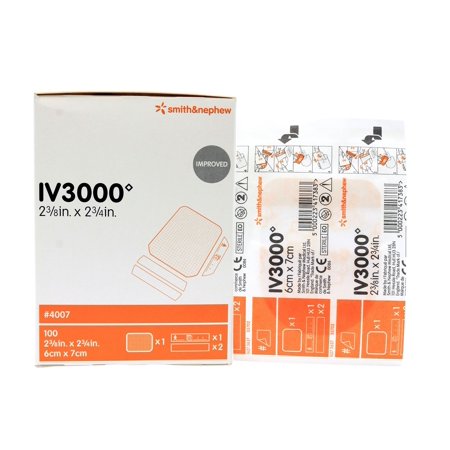 Smith & Nephew IV3000 1-Hand Delivery Catheter Dressing 2-3/8 X 2-3/4 ...