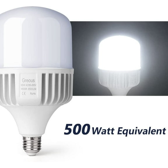 LIDUI-2 Pack 500W Equivalent LED Light Bulb 7500 Lumen 5000K Daylight ...