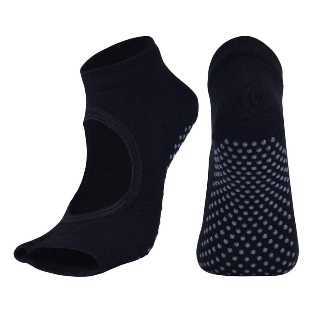 Female Yoga Socks Toeless Ankle Grip Cotton Socks Massage Exercise ...