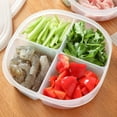 TERGAYEE Transparent Refrigerator Storage Box,With Lid Four Division ...