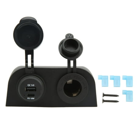 Dual Port Car Charger DC 10‑30V Cigarette Lighter USB Type C Power ...