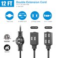 Twin Extension Cord Power Strip 12ft - 6 feet on Each Side - 6 ...
