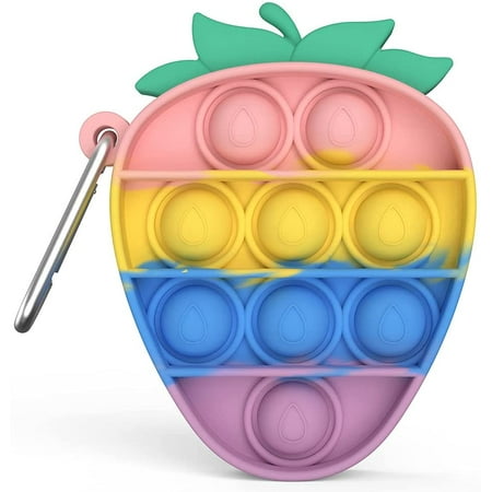Strawberry Mini Push it Pop Fidget Toy, Small Poppit Keychain Fidget ...