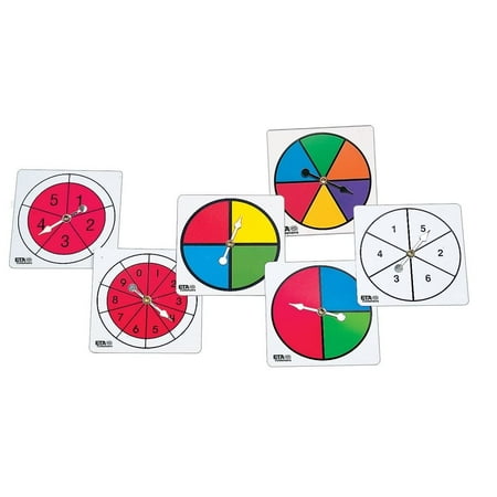 hand2mind Assorted Color and Number Spinners, Probability Spinner, Dry ...