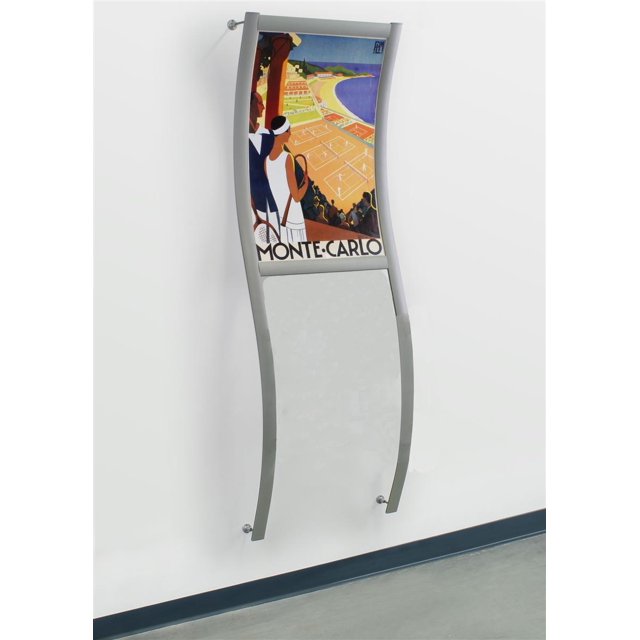 Displays2go Wall Mounted Sign Frame with Wave Design, Aluminum ...