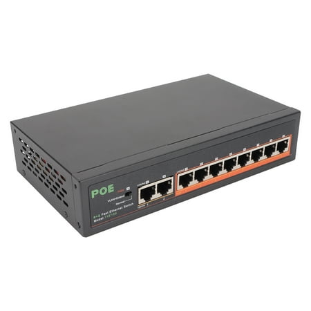 8 Port PoE Switch,10/100Mbps POE Switch 2 Ports 10/100Mbps Unmanaged ...