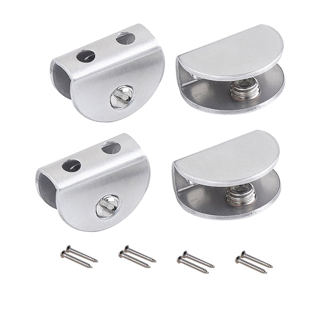 Destyer 4pcs Semi-Circular Glass Clamp Flat Aluminum Alloy Clamp Shelf ...