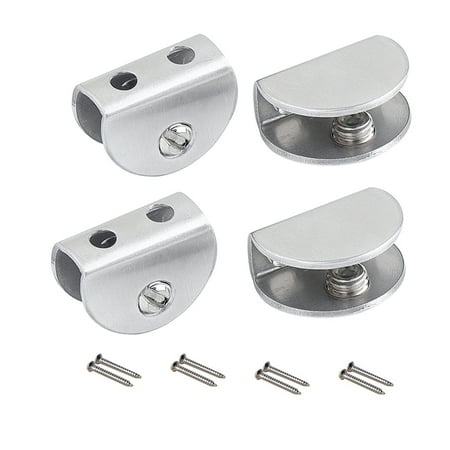 Destyer 4pcs Semi-Circular Glass Clamp Flat Aluminum Alloy Clamp Shelf ...