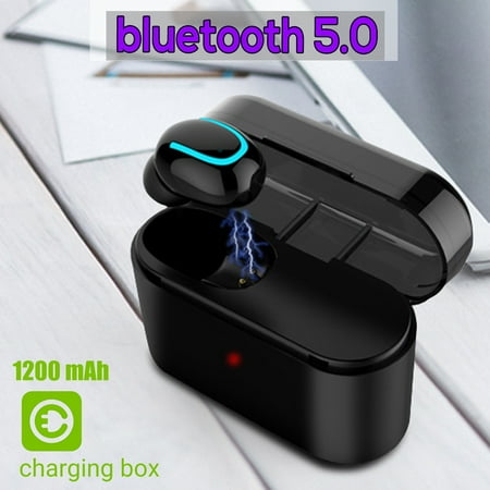 TWS Mini True Wireless Headphone bluetoth 5.0 Stereo 1200mAh Single ...