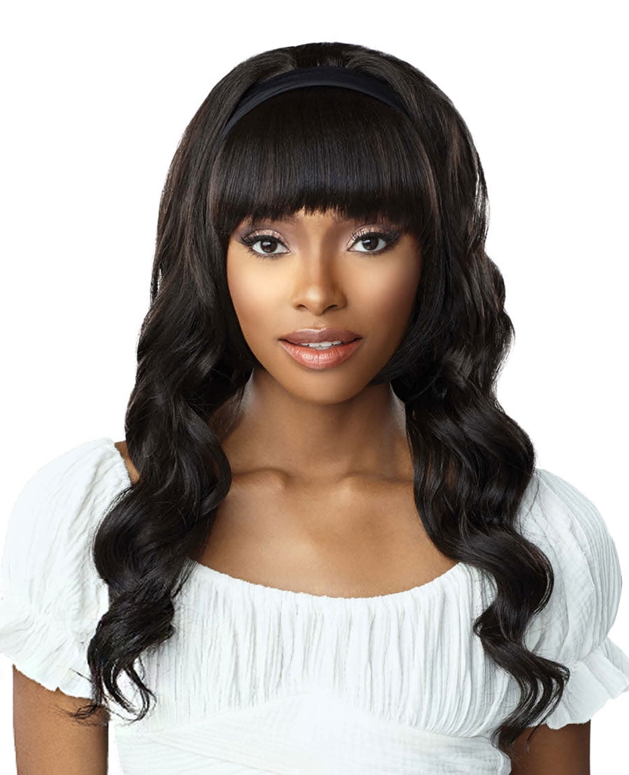 Sensationnel Dashly Synthetic Headband Wig & Bang - UNIT 2 (Color:1B Off Black) - Walmart.com