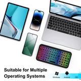 Mini Wireless Bluetooth 5.2 Keyboard 5inch Keycups 7 Color Backlit ...