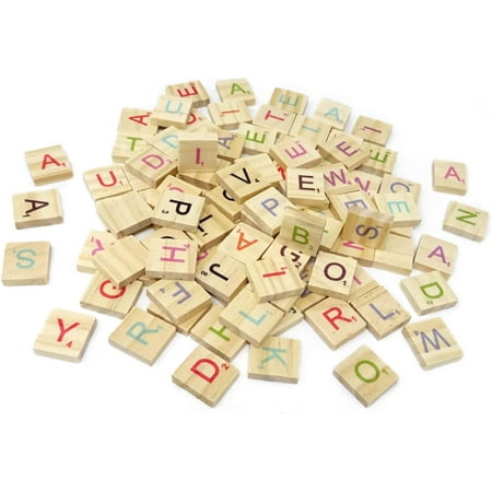 HISRFO 100PCS Colorful A-Z Capital Letter Tiles Wooden Scrabble Tiles ...