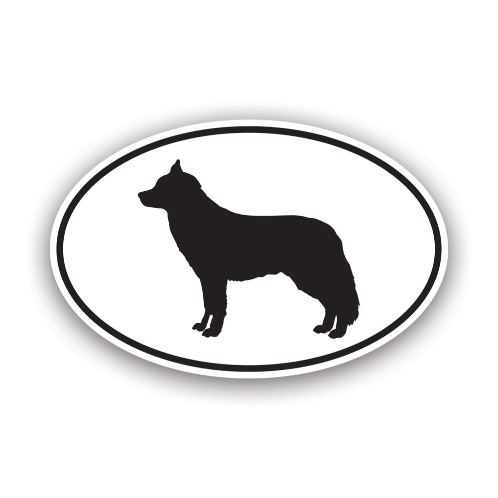 Siberian Husky Euro Oval Sticker Decal - Self Adhesive Vinyl ...
