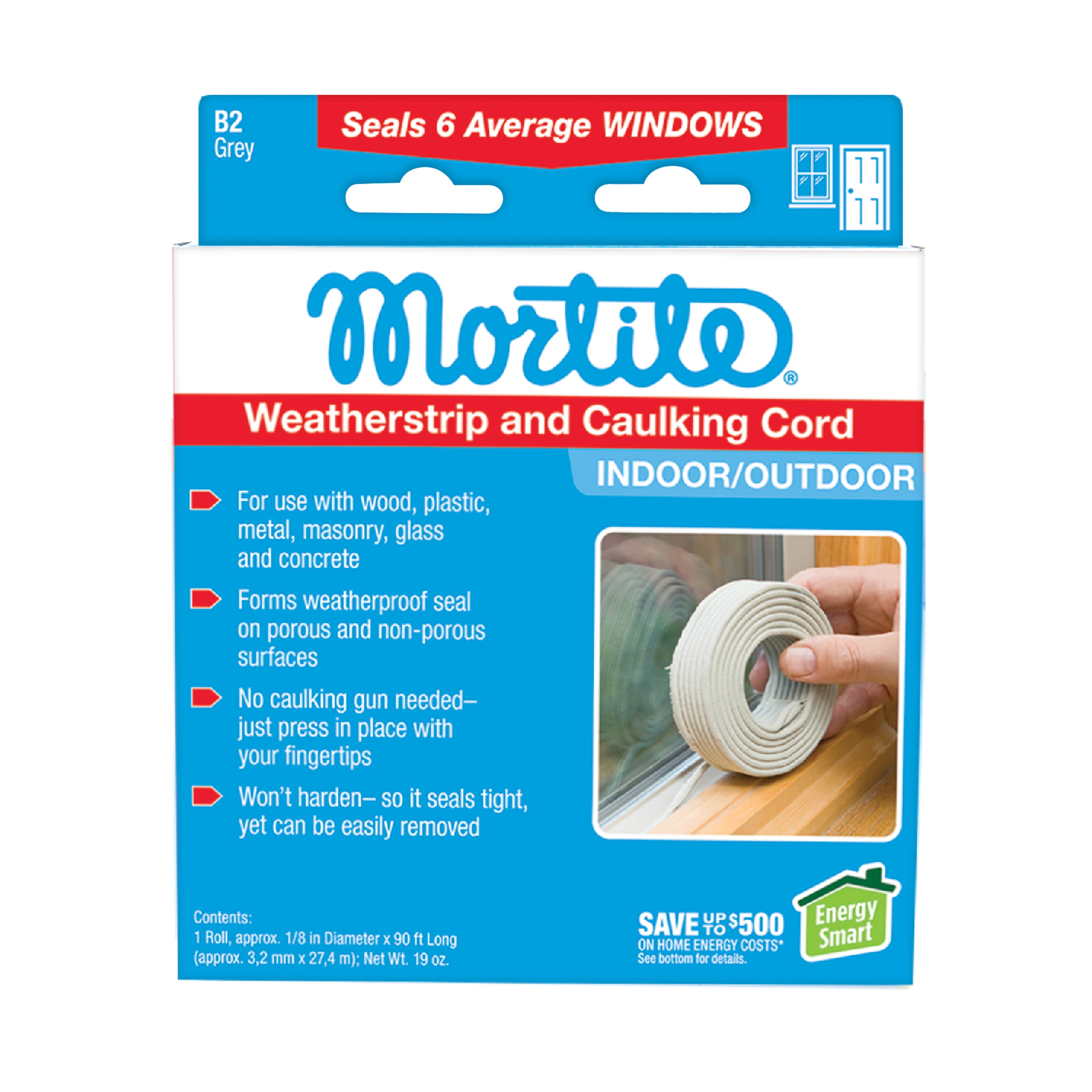 Frost King® B2 Fingertip Rope Weatherstrip and Caulk, 90' Long, 19 oz ...