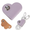 Cable Organizer Strap Cozival Heart-Shaped Leather Cable Organizer ...