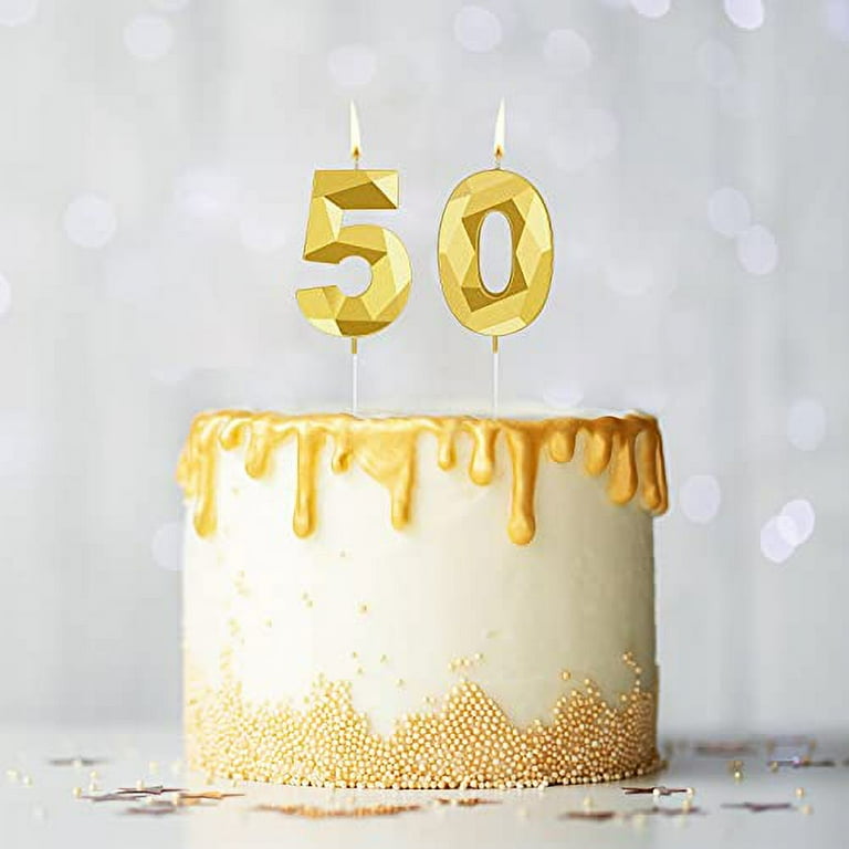 50th Birthday Cake With Lots Of Candles