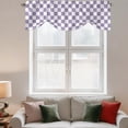 Purple Plaid Tie Up Valances Curtain, Modern Checkerboard Plaid ...
