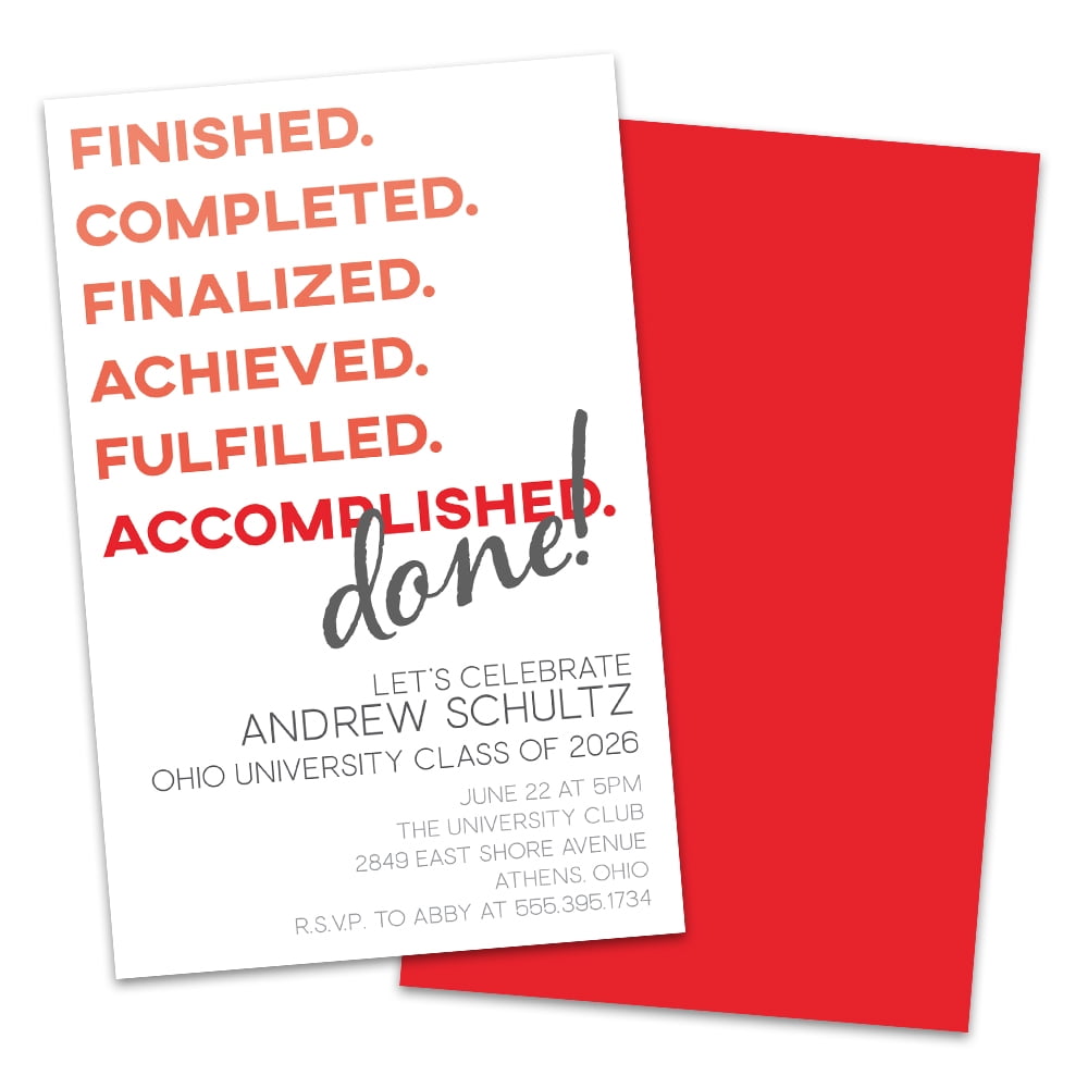 Personalized done! Graduation Party Invitation - Walmart.com