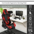 Hanover Commando Red & Black Ergonomic Racer Gaming Chair with ...