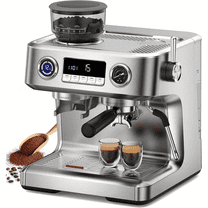 Auseo Espresso Machine with Grinder, Dual Boiler 20 Bar Espresso ...