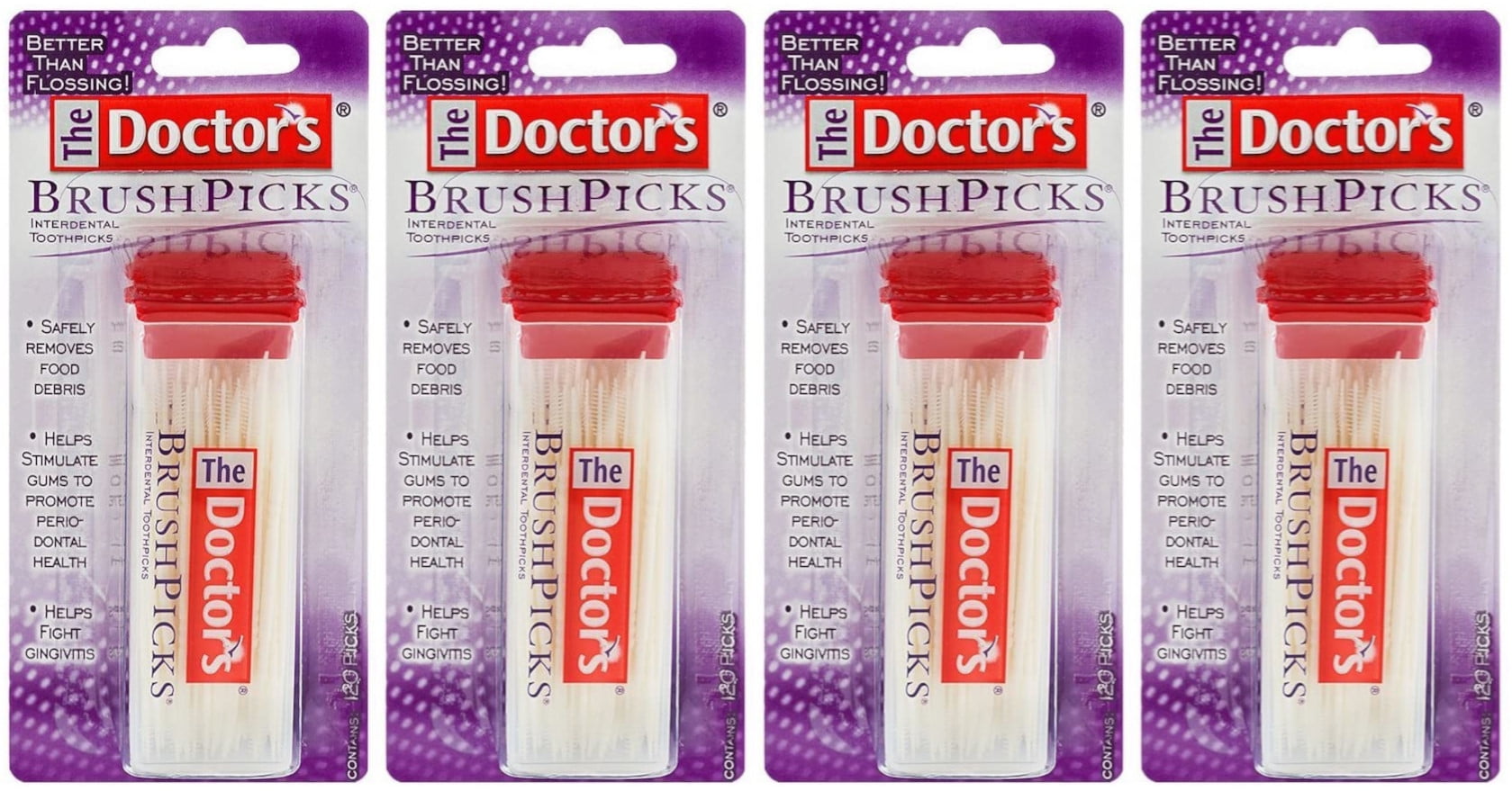 The Doctor's BrushPicks Interdental Helps Fight Gingivitis, 120ct, 4 ...