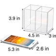 Acrylic Pen Holder 2 Compartments, Clear Pencil Organizer Cup for ...
