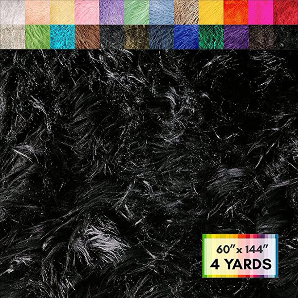 FabricLA Shaggy Faux Fur Fabric by The Yard - 144" x 60" Inches (365 cm ...