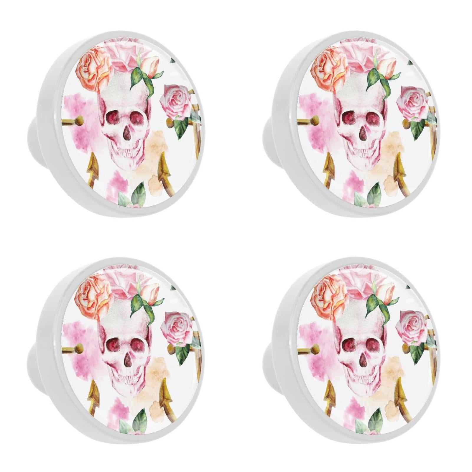 4 Pcs Skull Knobs for Kitchen Cabinet Cupboard Dresser Bookcase Drawer ...
