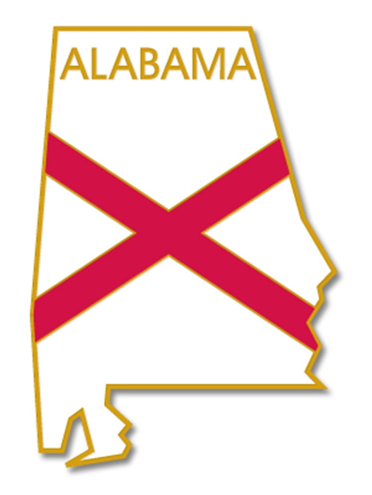 State Shape Of Alabama Flag Lapel Pin
