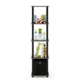 Furinno 5-Tier Black Unit Shelving Book Display Decorative Shelf with ...