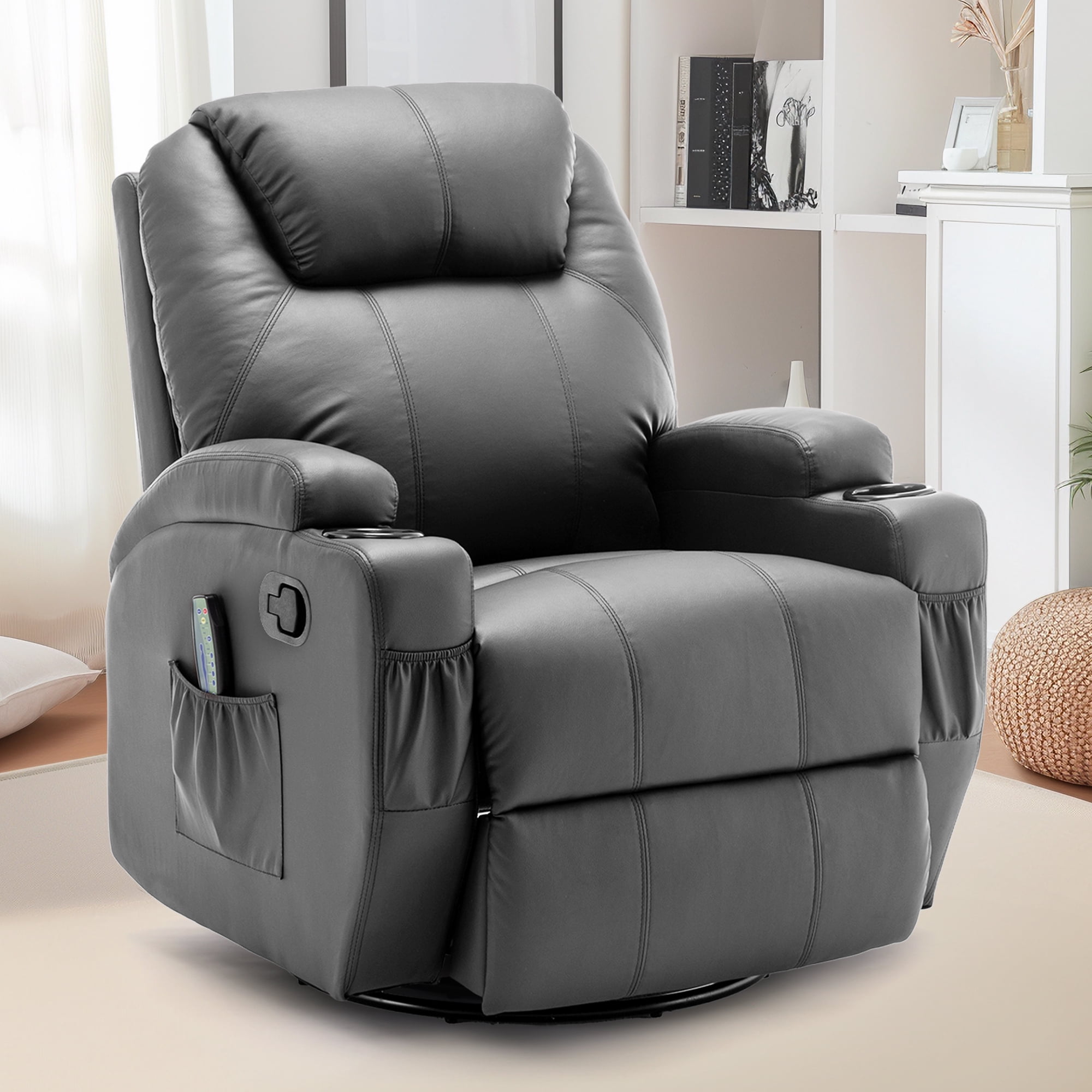 Click here for Ysick Swivel Rocker Recliner Chair With Massage Pu... prices