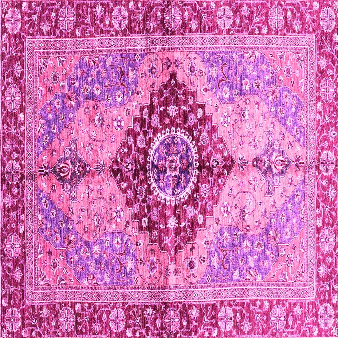 Ahgly Company Indoor Square Persian Pink Traditional Area Rugs, 6 ...