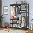 Tribesigns Free-standing Closet Organizer with 2 Hanging Rod, Garment ...
