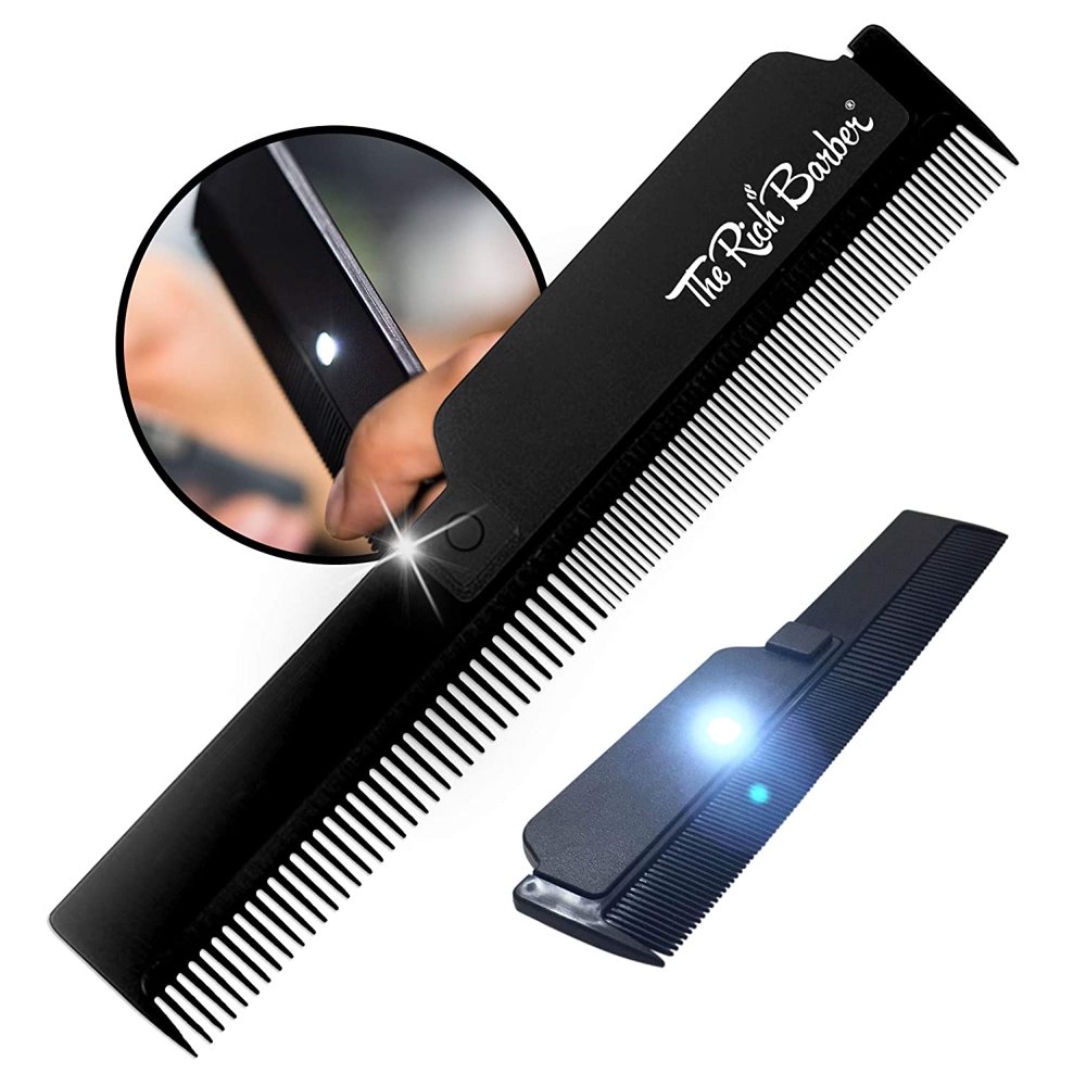 FlashComb LED Flashlight Comb by The Rich Barber® | Reversible Flash ...