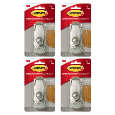 Command Large Brushed Nickel Command Timeless Hook 17063BN - Walmart.com