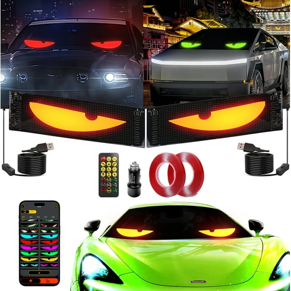 Devil's Eye 1-Pack:14"x4.3" Programmable ojos led para carro Windshield ...