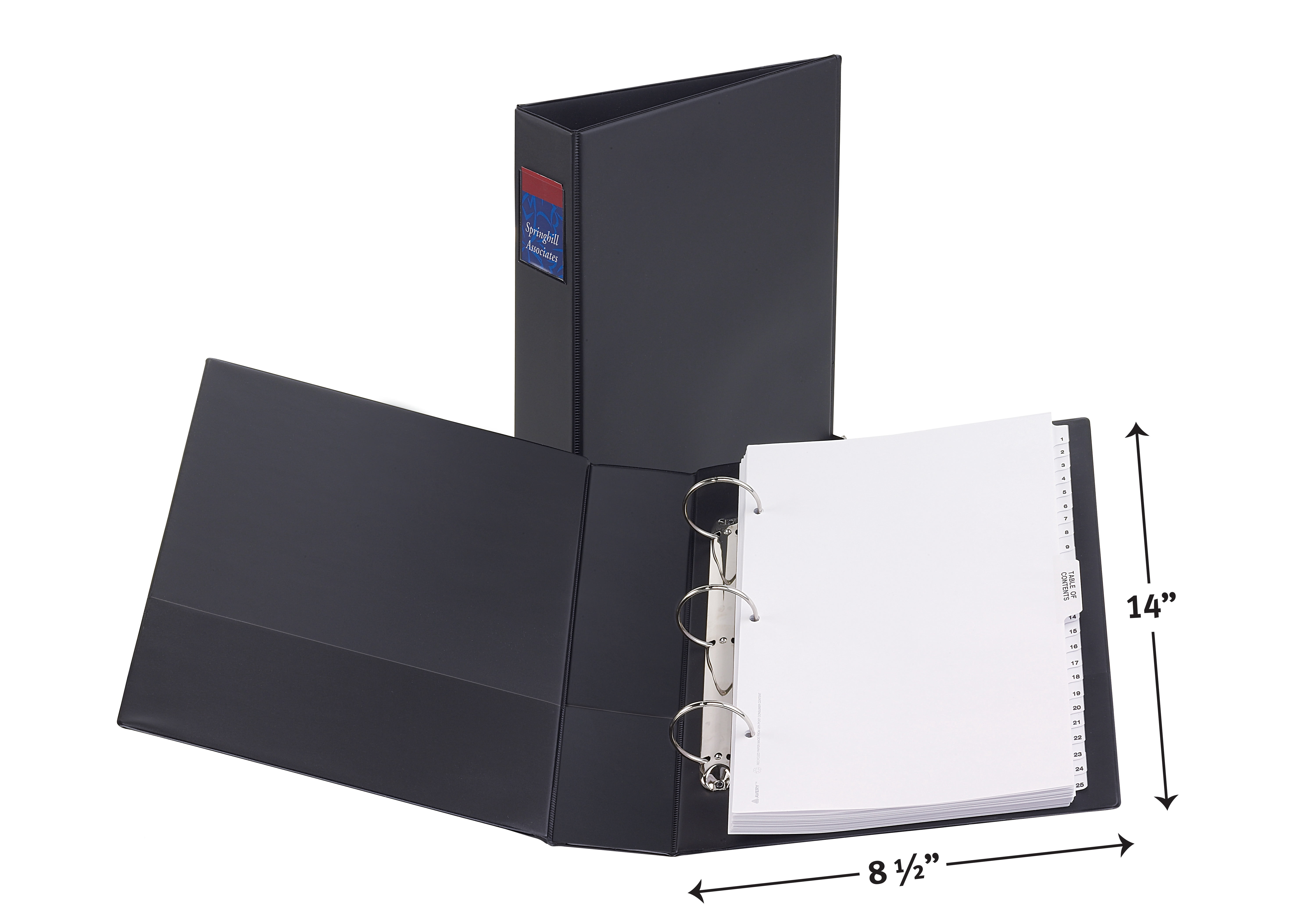 Avery Legal Size Durable 3 Ring Binder 2 Round Rings Black 06401 Avery Legal Size Durable 3 Ring Binder 2 Round Rings Black 06401