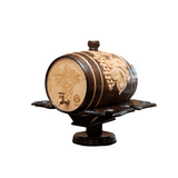 Wine and Whiskey Barrel With Rotating Glass Rack , Handmade and ...